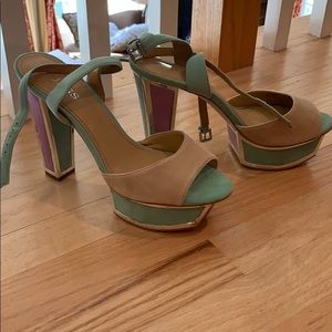 Guess | Shoes | Guess Platform Multi Color Platform Heels Sz | Poshmark